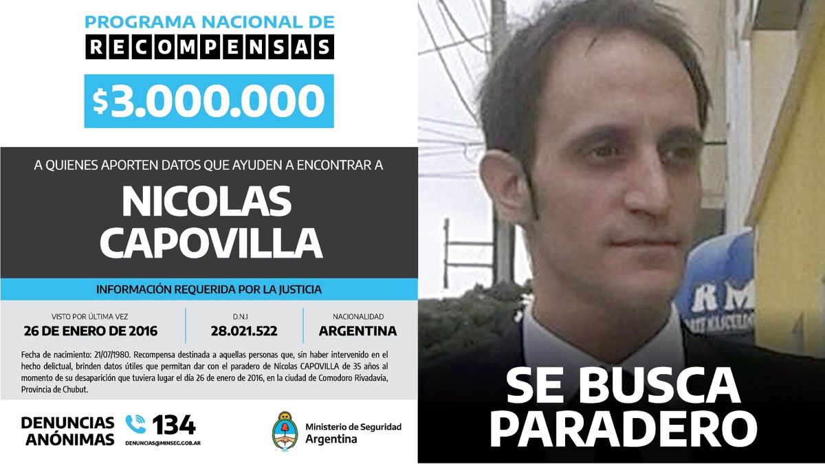 Aumentaron recompensa para encontrar a Capovilla