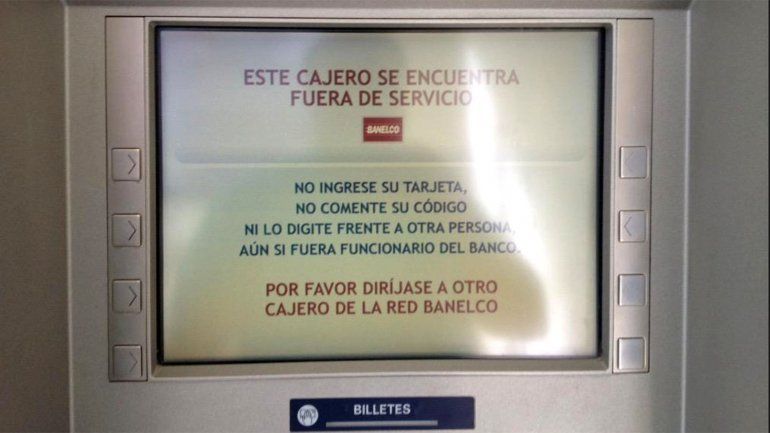 Quedó solucionado el problema en los cajeros Banelco