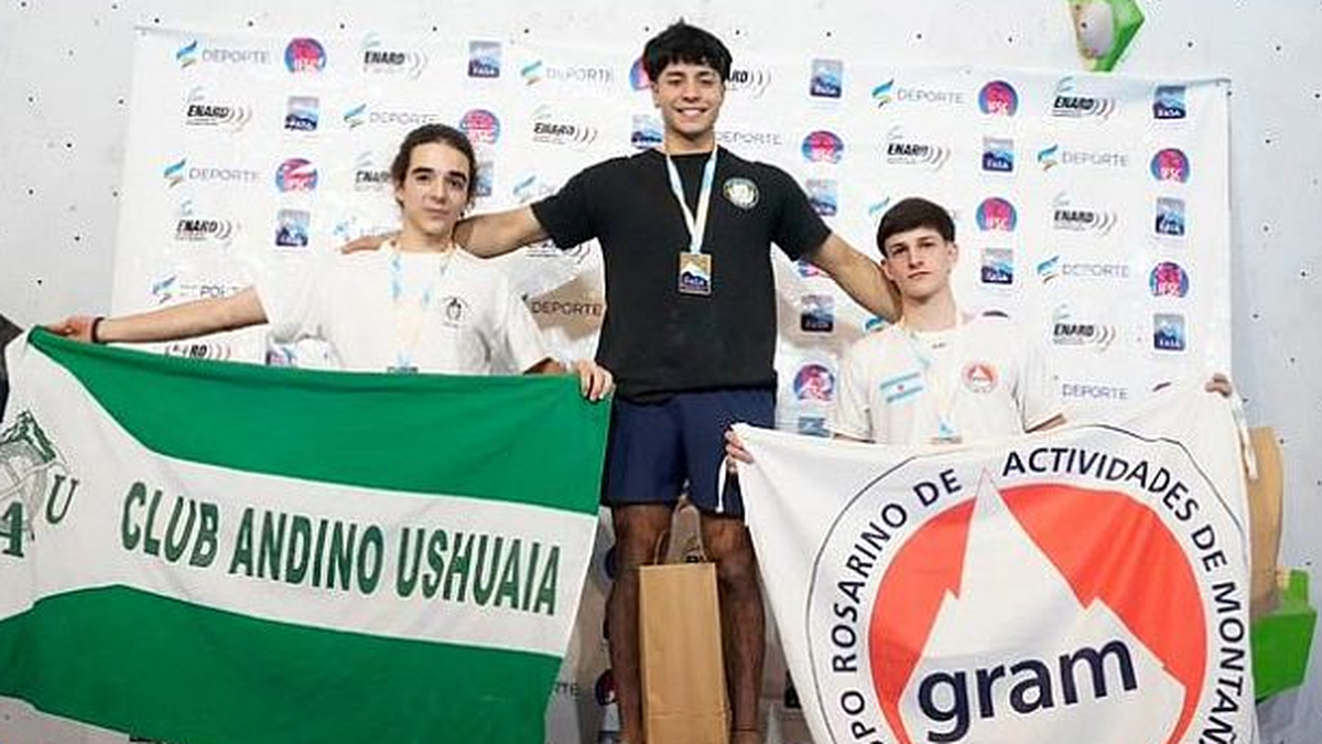 Ariel Flores Cheun se coronó campeón argentino Junior de escalada deportiva